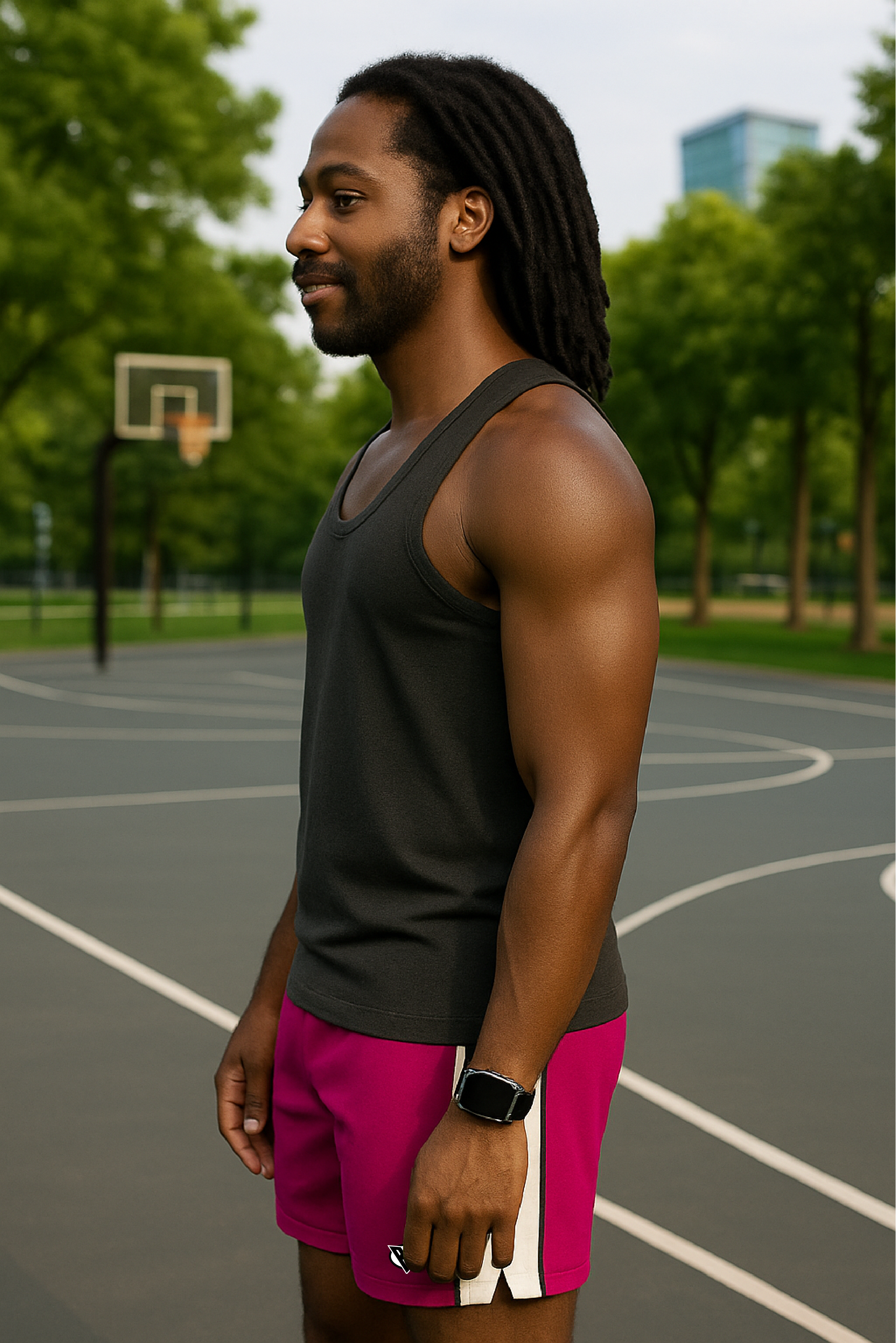 RF-Wear Men's V-Cut White Stripe Shorts - Fuchsia – RFwear