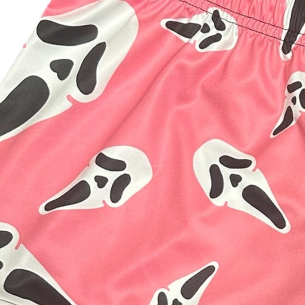 Women's Horror Ghost Faces Pocket Shorts - Pink – RFwear